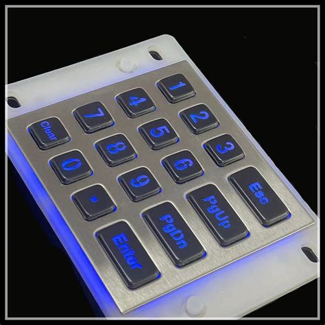 Waterproof Metal Backlit Numeric Keypad Light Transmitting Led Light