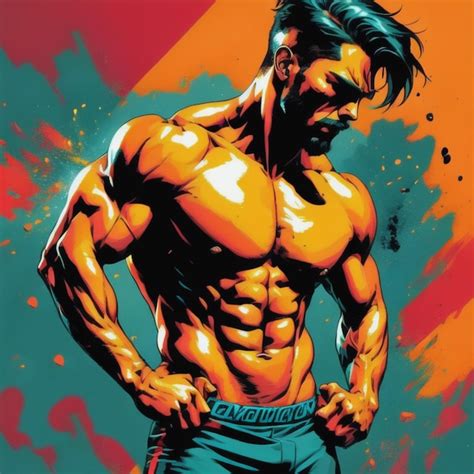 Premium Ai Image Gym Guy Abs Visible