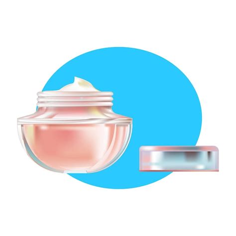 Crème pour le visage dans un beau pot en verre transparent avec