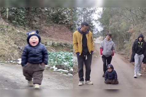 萌娃走路插兜如同大佬，下秒直接给网友们拜年，网友：没钱快起来