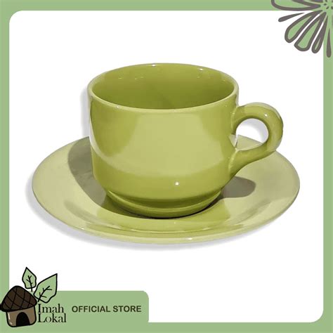 Jual Cangkir Set 6pcs Keramik Lucky Gelas Minum Kopi Teh Warna Pisin