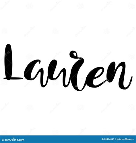 Vrouwelijke Naam Lauren Het Van Letters Voorzien Ontwerp Met De Hand Geschreven Typografie
