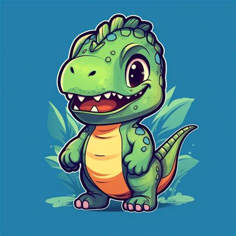 Premium Photo A Cartoon Dinosaur With A Big Smile On His Face