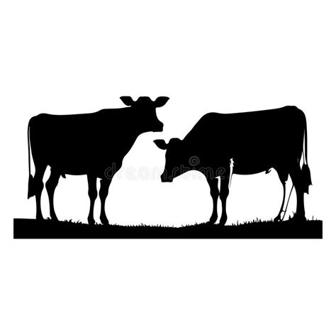 Silueta De Icono De Vaca De Vaca Ilustración Del Vector Ilustración