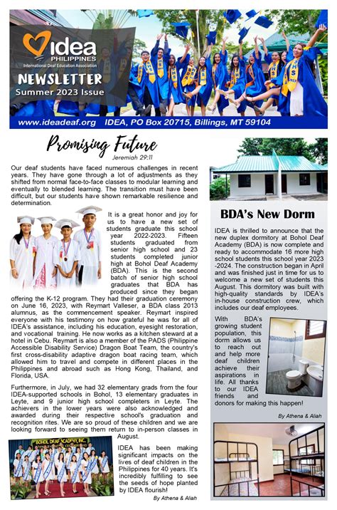 Summer 2023 Newsletter IDEA Philippines