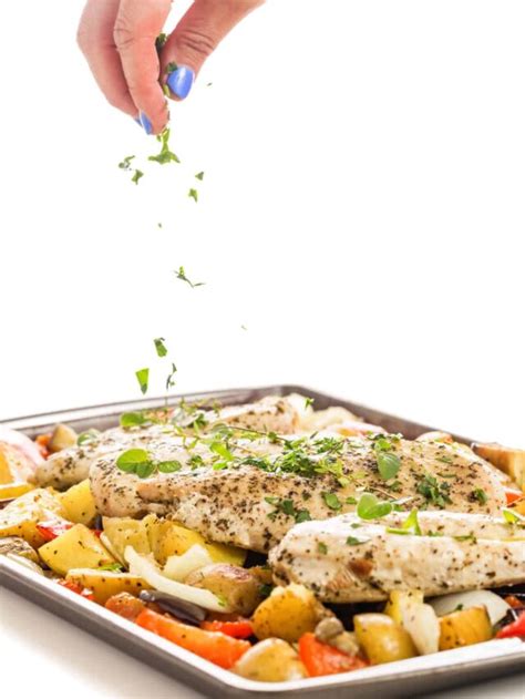 Sheet Pan Greek Chicken And Vegetables The Lemon Bowl