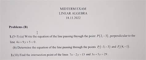 Solved I 1 5 5 A Write The Equation Of The Line Passing