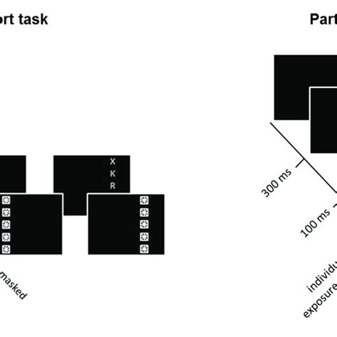 whole left and partial report right tasks used to assess and