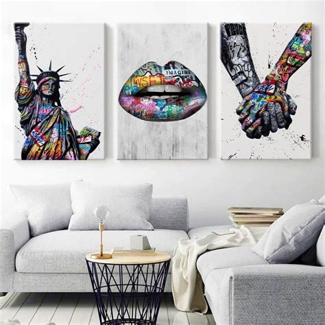 Street Graffiti Art Canvas Painting Lover Hands Art Wall Posters And
