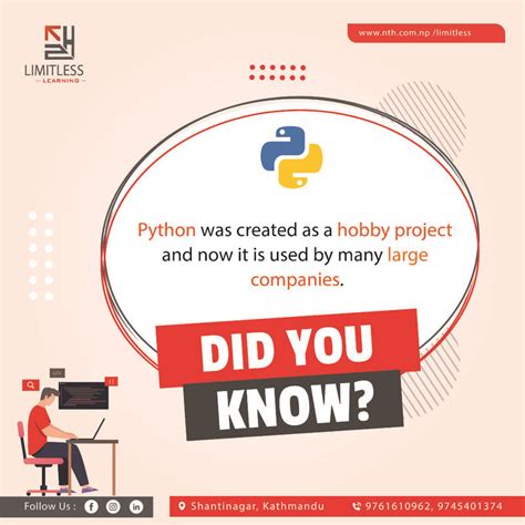 Nth Limitless Learning On Linkedin Did You Know Python Was Created As A Hobby Project And Now