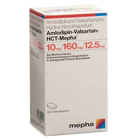 AMLODIPINE VALSARTAN HCT HCT Mepha Filmtabl 10mg 160mg 12 5mg Ds 100