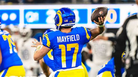 Los Angeles Rams Quarterback Baker Mayfields First Pass Goes For A 21