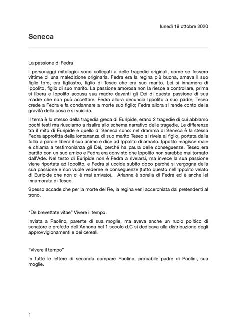 Analisi Alcuni Testi Di Seneca Docsity