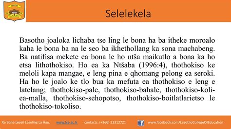 Mefuta Ea Thothokiso Pptx