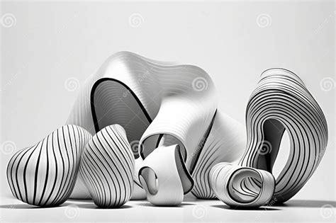 Abstract Curved Lines In Monochrome Stock Illustration Illustration Of Innovative Clean