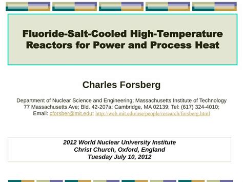 Pdf Fluoride Salt Cooled High Temperature Reactors Fluoride Salt Cooled High Temperature