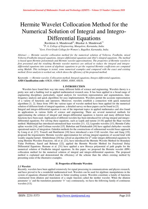 pdf hermite wavelet collocation method for the numerical solution of