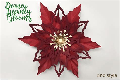 Paper Poinsettia Template 2 Creative Fabrica