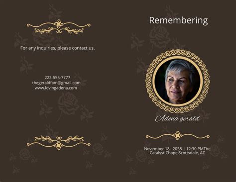 Free Elegant Leather Funeral Program Design Template To Edit Online