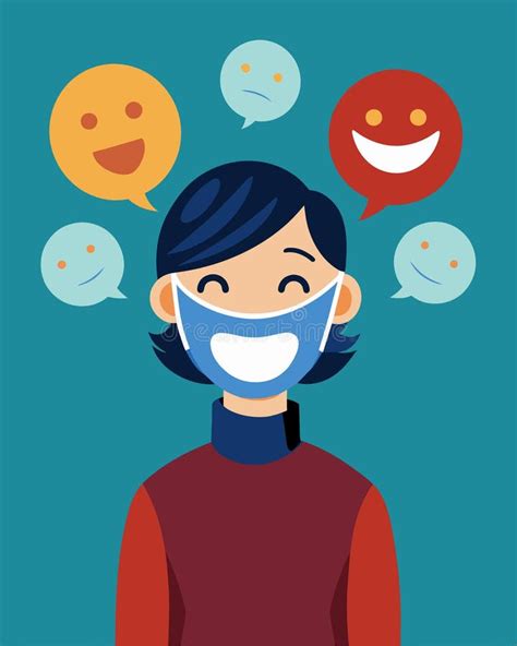 A Person Wearing A Mask Of Smiles But With Speech Bubbles Escaping From
