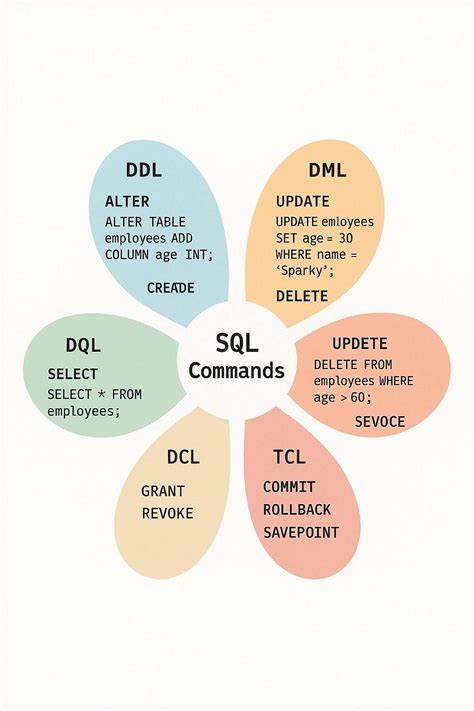 mind map for sql commands jyothi prabhu