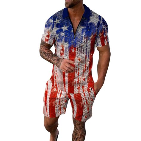 Jawafange 4th Of July Patriotic Polo Shirt For Men Mens Summer T Shirts