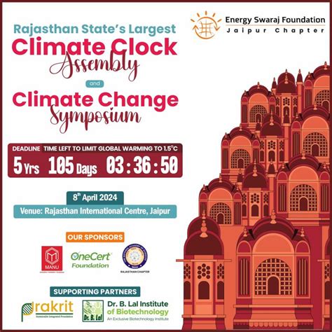 Prakrit Foundation On Linkedin 🌍 Just 1 Day To Go For Rajasthans Largest Climate Clock Assembly