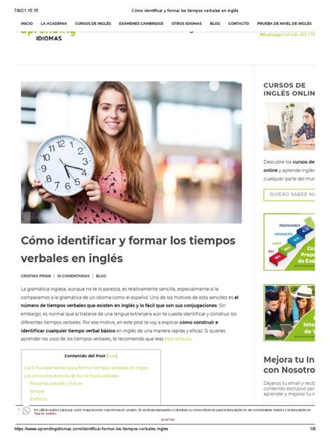 Cómo Identificar Y Formar Los Tiempos Verbales En Inglés Pdf Verbo