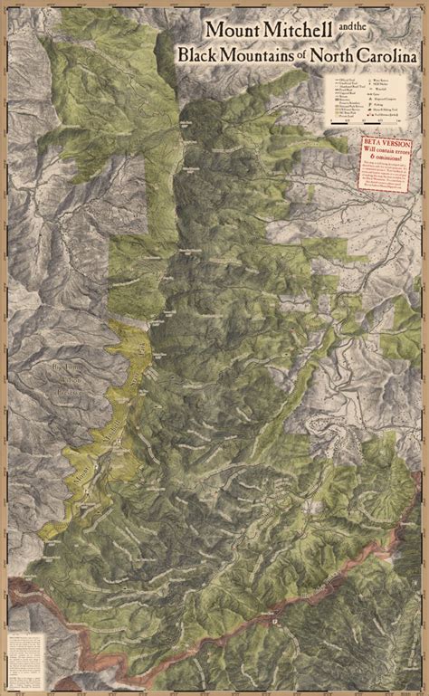 Mount Mitchell Topographic Map