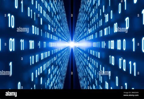 Futuristic Binary Code Floating Zeros And Ones Big Data Futuristic