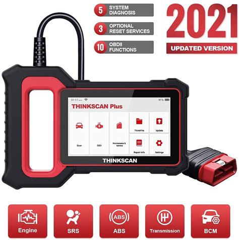 THINKCAR OBD2 Scanner ThinkScan Plus S4 Code Reader ABS SRS Diagnostic Scan Tool With 3 Reset