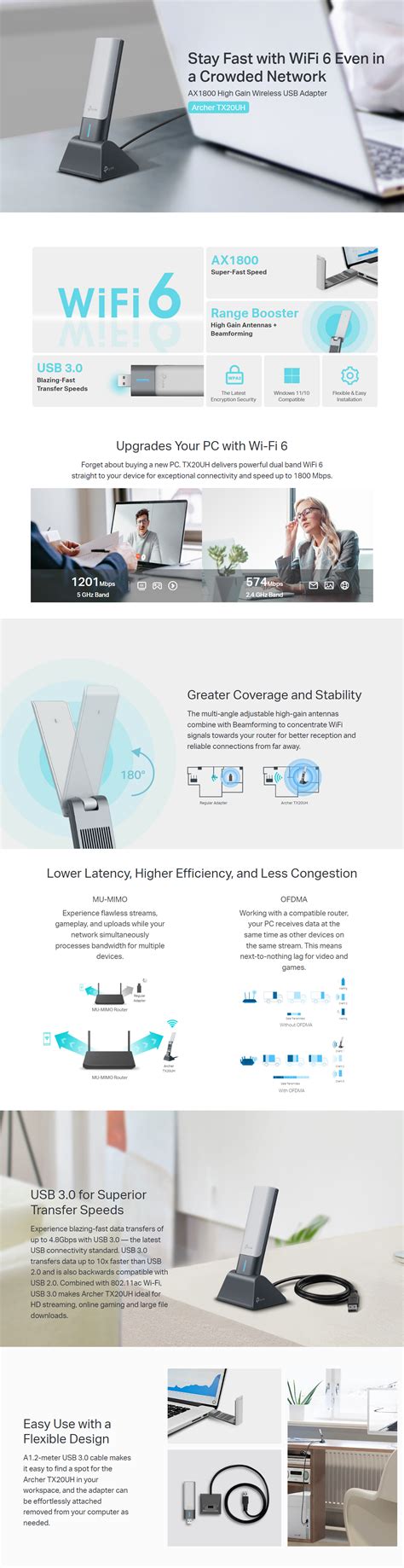 TP Link AX High Gain Wireless USB Adapter ARCHER TX UH Msy Com Au