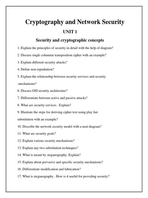 Cryptography And Network Security Questions Pdf Cryptography Key