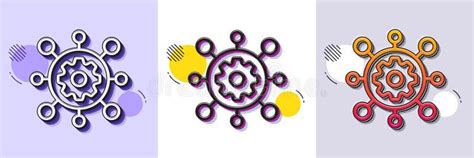 Framework Line Icon Service Maintenance Sign Halftone Dotted Pattern Vector Stock Image