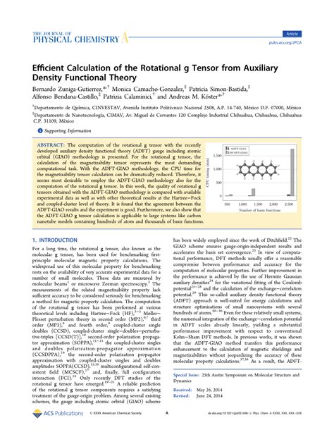 Pdf Efficient Calculation Of The Rotational G Tensor From Auxiliary Density Functional Theory