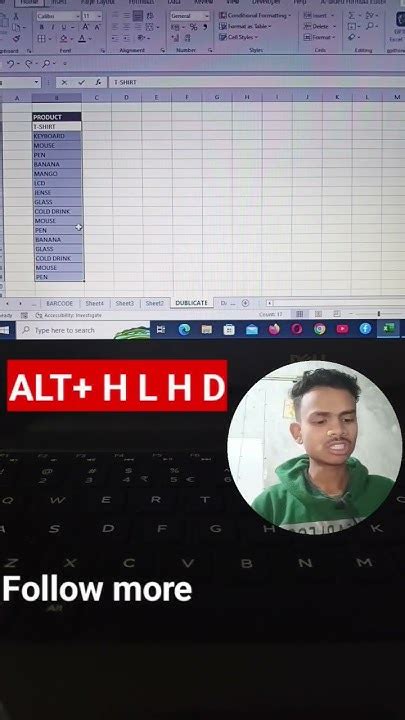 How To Remove Duplicate Value In Excel Shortcut Keys Short Exceltips