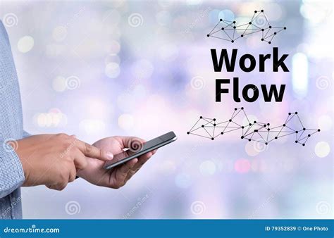 Work Flow Working Work Step Planning Process System Stock Image