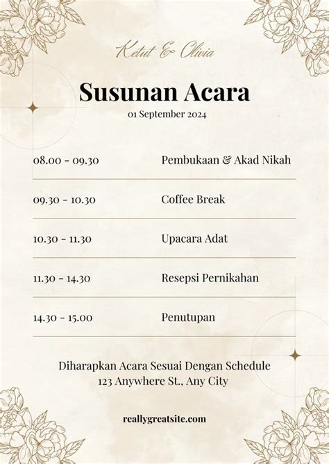 Gratis Contoh Program Acara Terbaik Canva