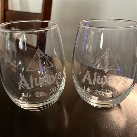Custom Engraved Stemless Wine Glasses Etsy