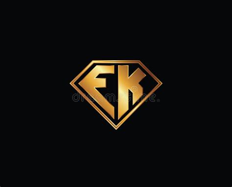 Fk Diamond Shape Gold Color Letter Logo Design Stock Vector