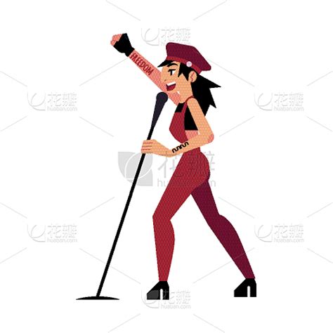 麦克风儿童通俗音乐人女性分离着色白色人乐队金属唱
