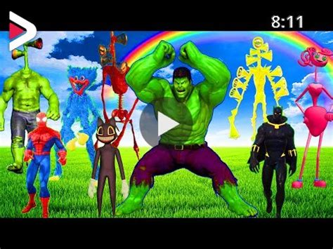 SCp Monsters Trevor Henderson Hulk Siren Head CArtoon CAt Huggy Wuggy