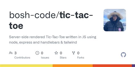 GitHub Bosh Code Tic Tac Toe Server Side Rendered Tic Tac Toe