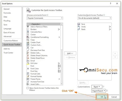 How To Reset Excel Quick Access Toolbar QAT Customizations