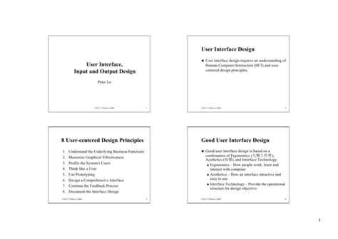 User Interface Input And Output Design