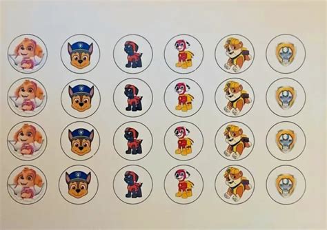 30 PAW PATROL Edible Cupcake Toppers Edible Wafer Paper Fairy Cake