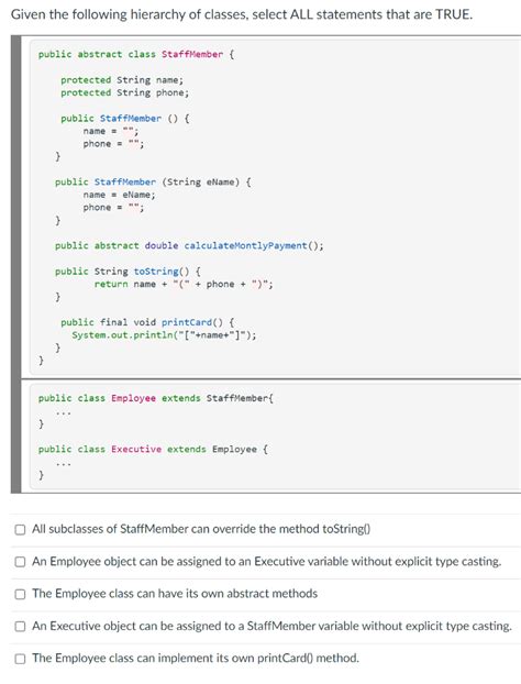 Solved Source Code Public Abstract Class Staffmember