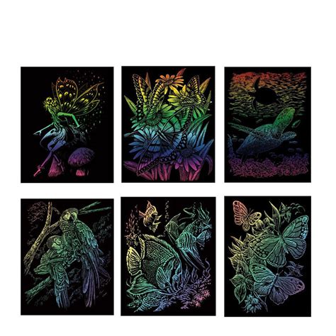 Creatorally 50 Sheets A4 Rainbow Laser Scratch Paper Crafts