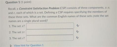Solved Question 1 1 ﻿pointrecall A Constraint