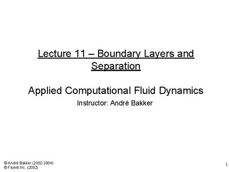 Lecture Boundary Layers And Separation Applied Computational